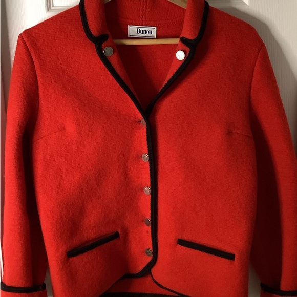 Vintage | Jackets & Coats | Gieeswen Burton Schoeller Wool Red Blazer ...